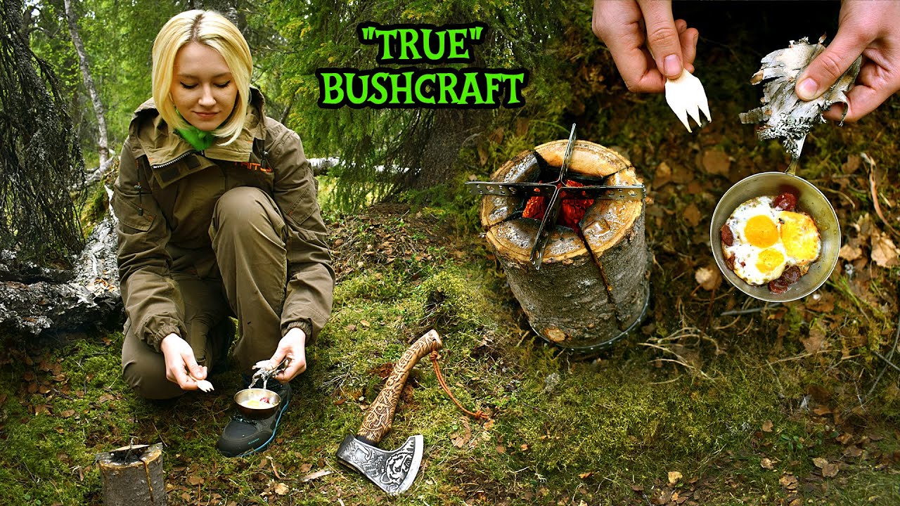 Cooking Bushcraft Breakfast On Mini Swedish Torch Girl In The Wild Youtube