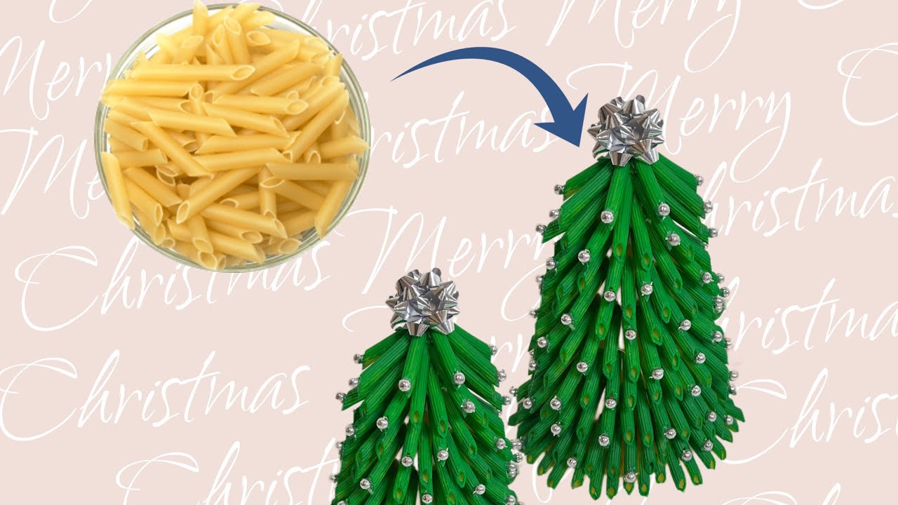 DIY Christmas tree using pasta | Christmas decor idea | DIY Adventure ...