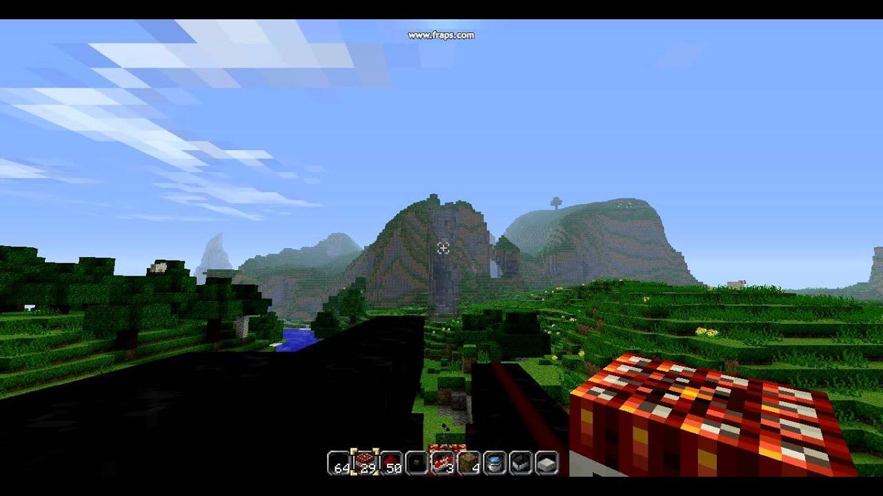 Minecraft Rail Gun. Near Flat Trajectory. - YouTube