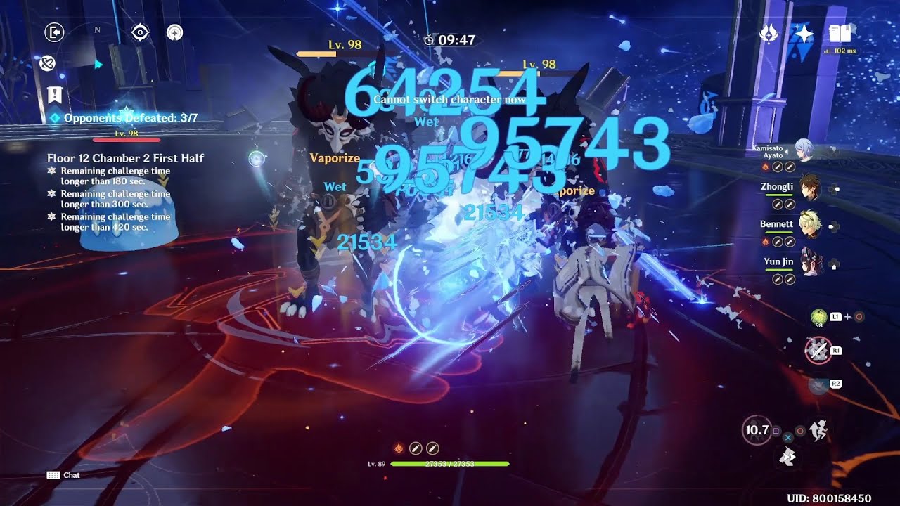 06/16/2022 Abyss Floor 12 : Ayato Hyper Carry first half & Ayaka Freeze ...