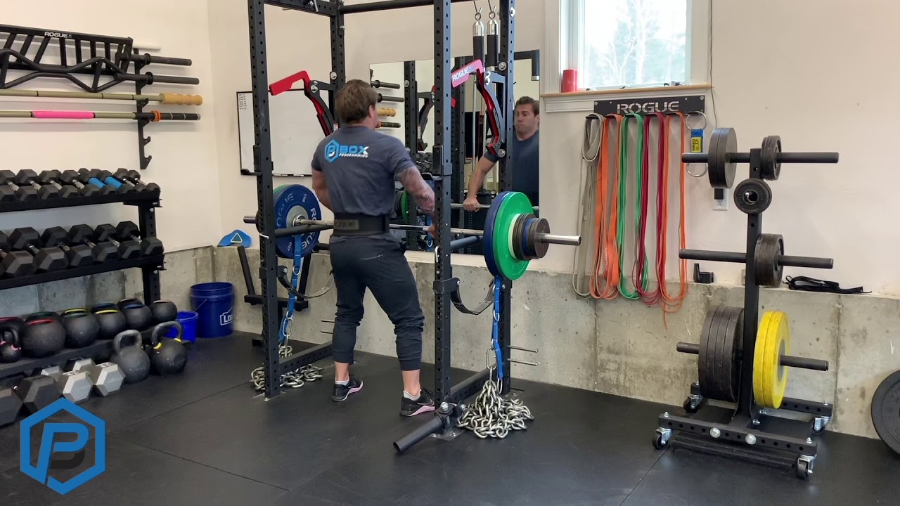 Anderson Front Squat With Chains - YouTube
