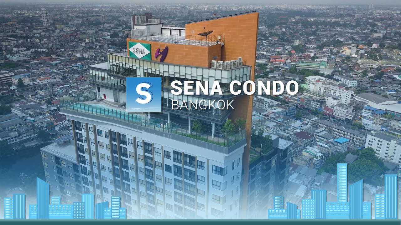 Bangkok High-rise: Sena Condo Condominium, Aerial 4K Drone/กรุงเทพฯ/ทาง ...