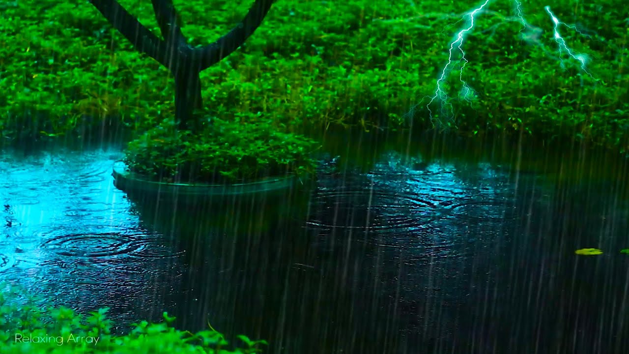 Soothing Rain Sounds on Pond Water Sleep, Study, Relax - YouTube