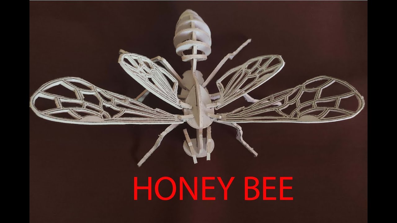 How to make honey bee from cardboard - YouTube