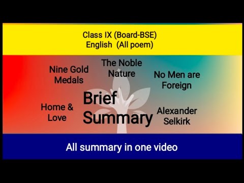 Class IX English Poem Summary l Short notes l Best for Long QnA Writing ...