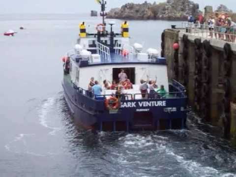 Sark Venture ferry arrives and leaves Sark - YouTube