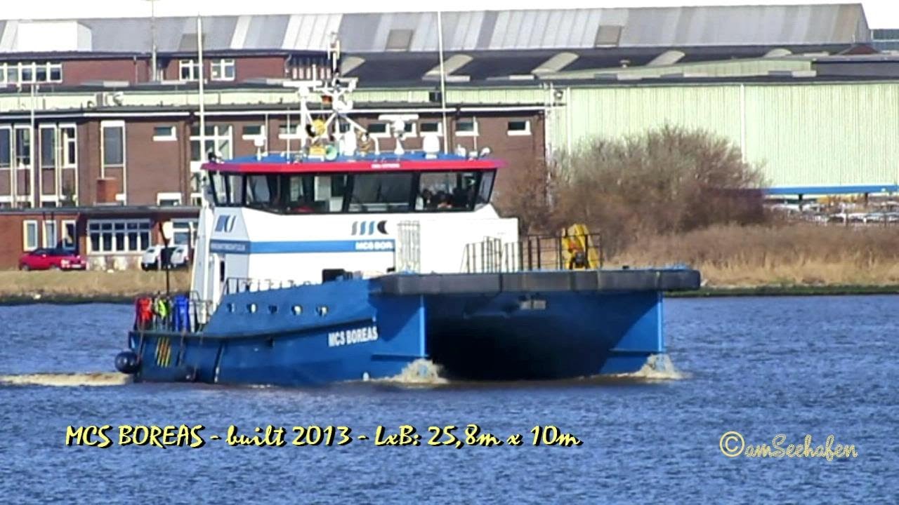 MCS BOREAS 2GDR8 IMO 9679098 Emden Germany offshore crew boat catamaran ...