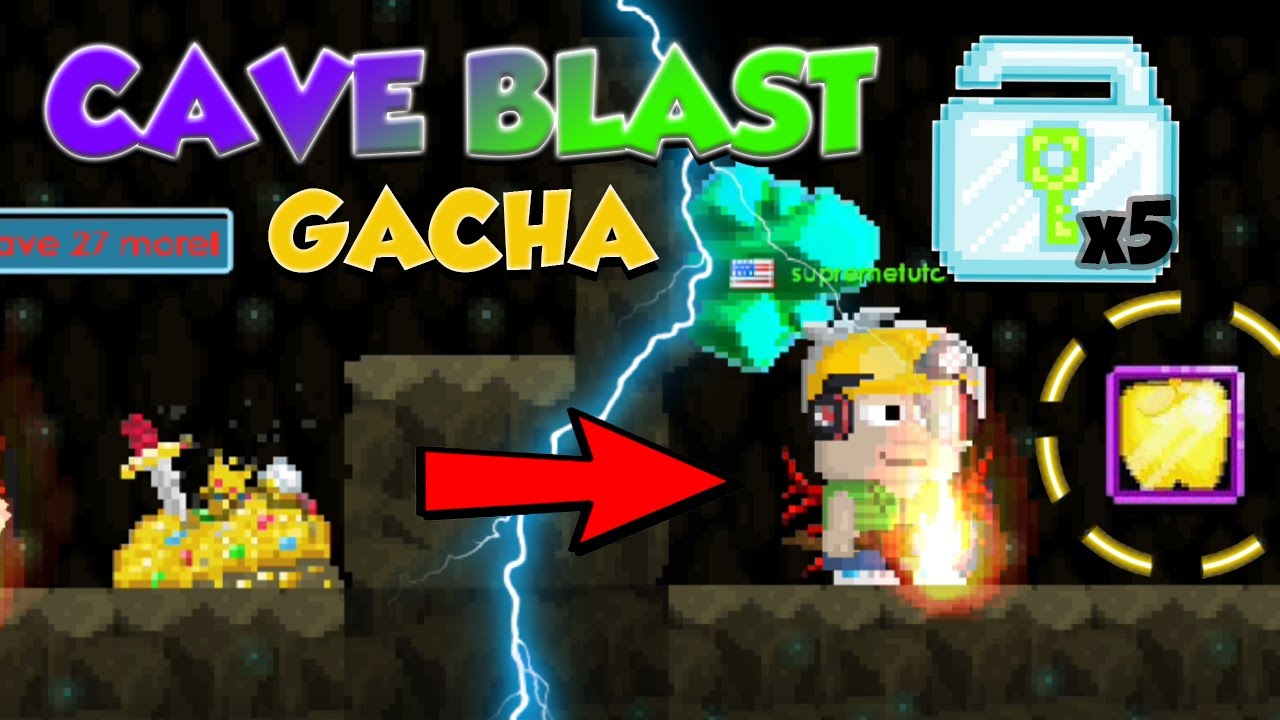 CAVE BLAST GACHA, easy dls growtopia - YouTube
