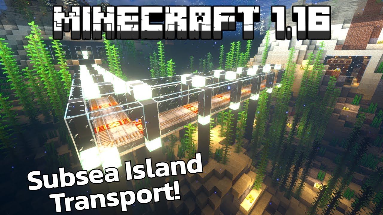 Building An Underwater Minecart Rail Tunnel!!! Minecraft 1.16 Survival ...