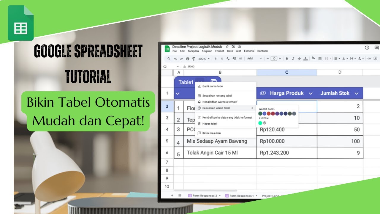 Episode 4 | Cara Cepat Bikin Tabel Otomatis di Google Sheets Tutorial - YouTube