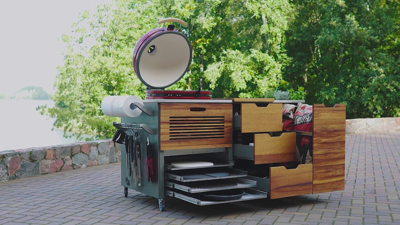 KamadoSpace Island - expand grilling boundaries! - YouTube