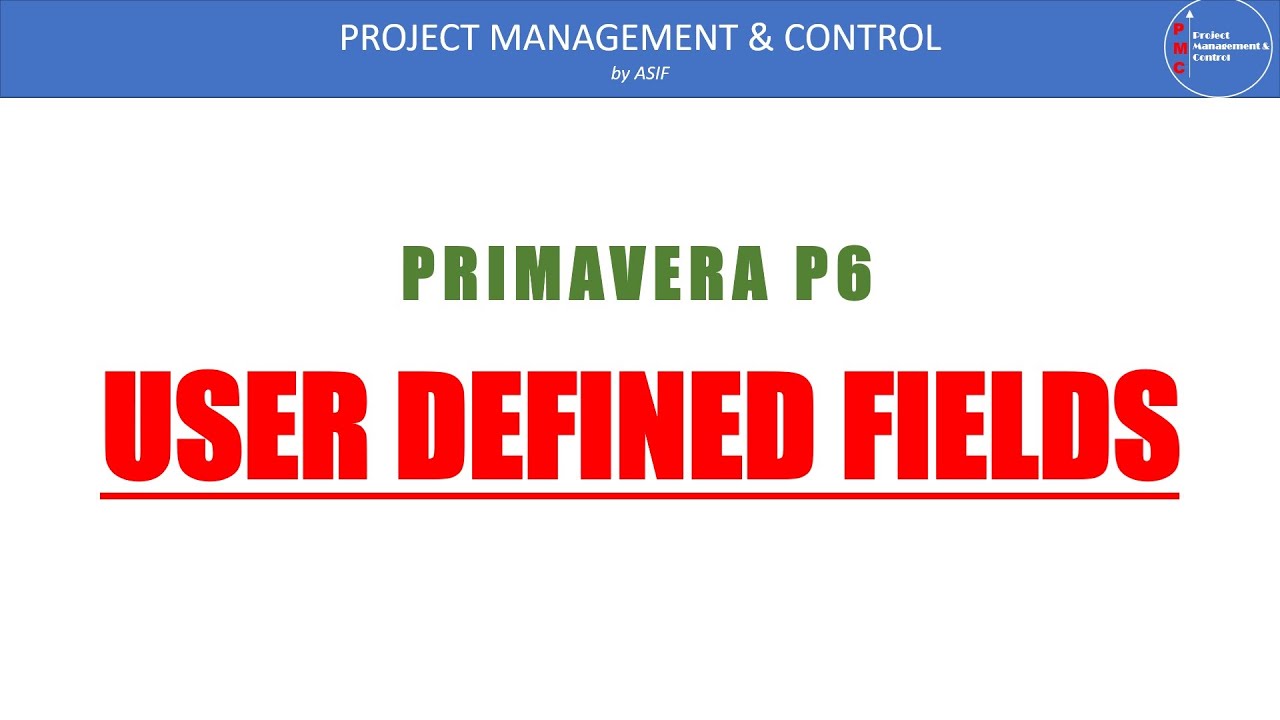 User Defined Fields in Primavera - YouTube