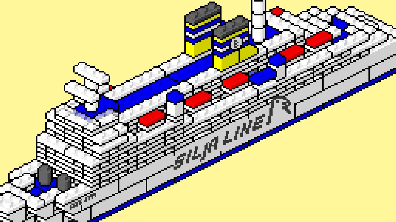LEGO instructions pixel art movie: 1580 Silja Line - YouTube