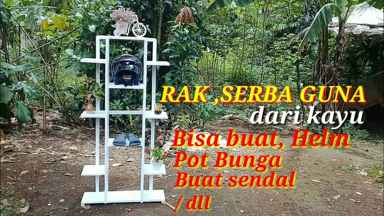 Cara membuat rak pot bunga / dari kayu - YouTube