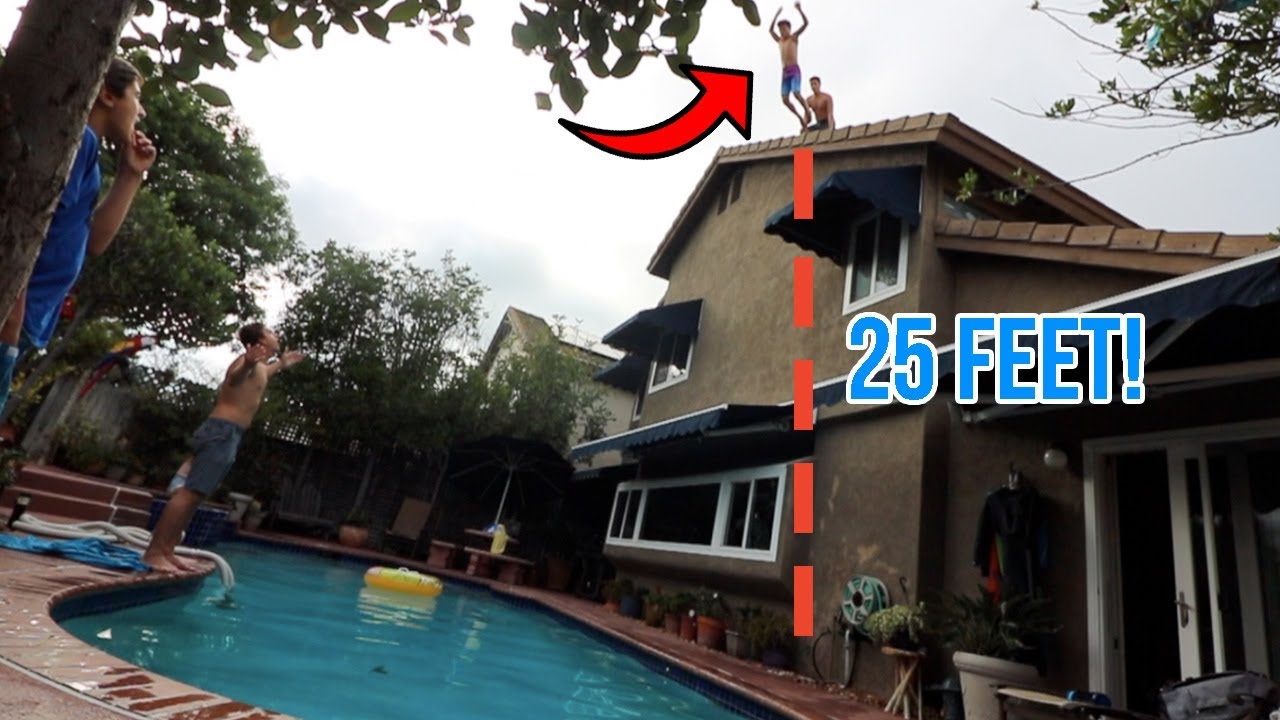 INSANE ROOF JUMPING INTO POOL! - YouTube