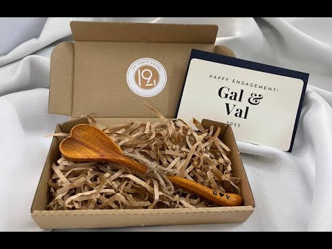 Unbox personalized gift boxes with a custom engraved wooden spoon with ...