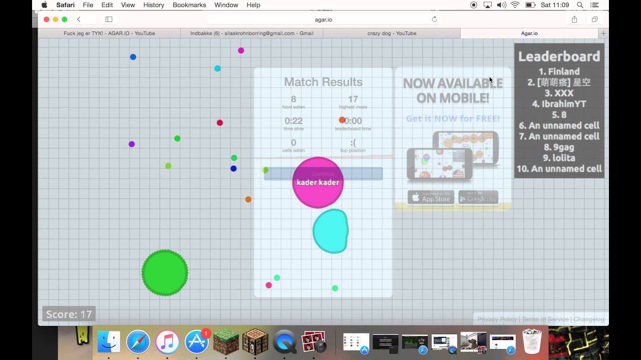part 1 of agar.io - YouTube