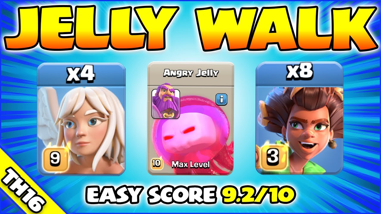 Angry Jelly Walk = WOW!!! TH16 Attack Strategy (Clash Of Clans) - YouTube