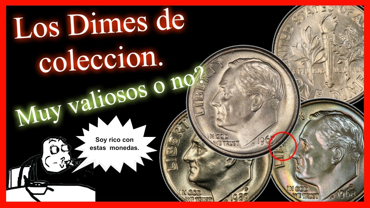 Monedas de 10 centavos valiosas?- Dimes 1965 normales - YouTube