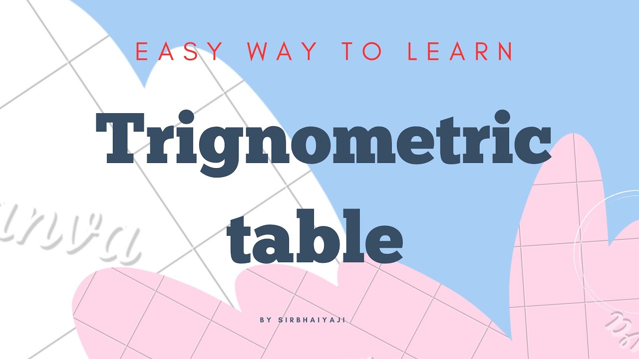 Easy Way to Learn Trignometric table // by @SirbhaiyaJi #sirbhaiyaji ...