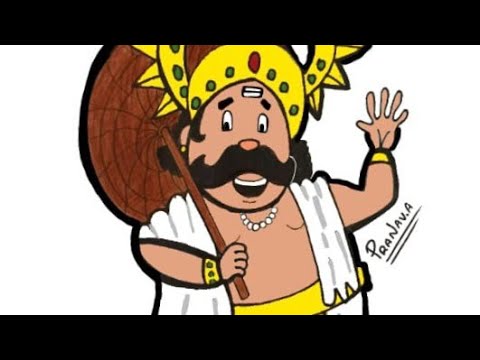 How To Draw Maveli/Mahabali (Onam Special) | Step by Step |Arts And ...