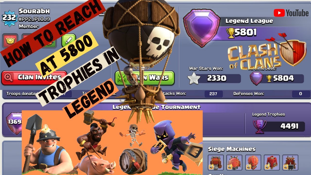 5800 TROPHIES IN LEGEND LEAGUE COC: How to reach their and how to ...
