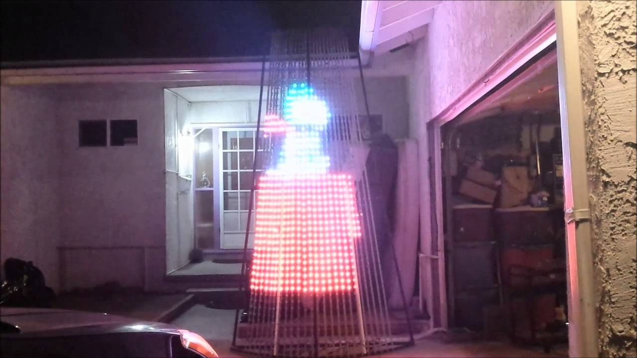 Testing of 1200 pixel RGB pixel tree - YouTube