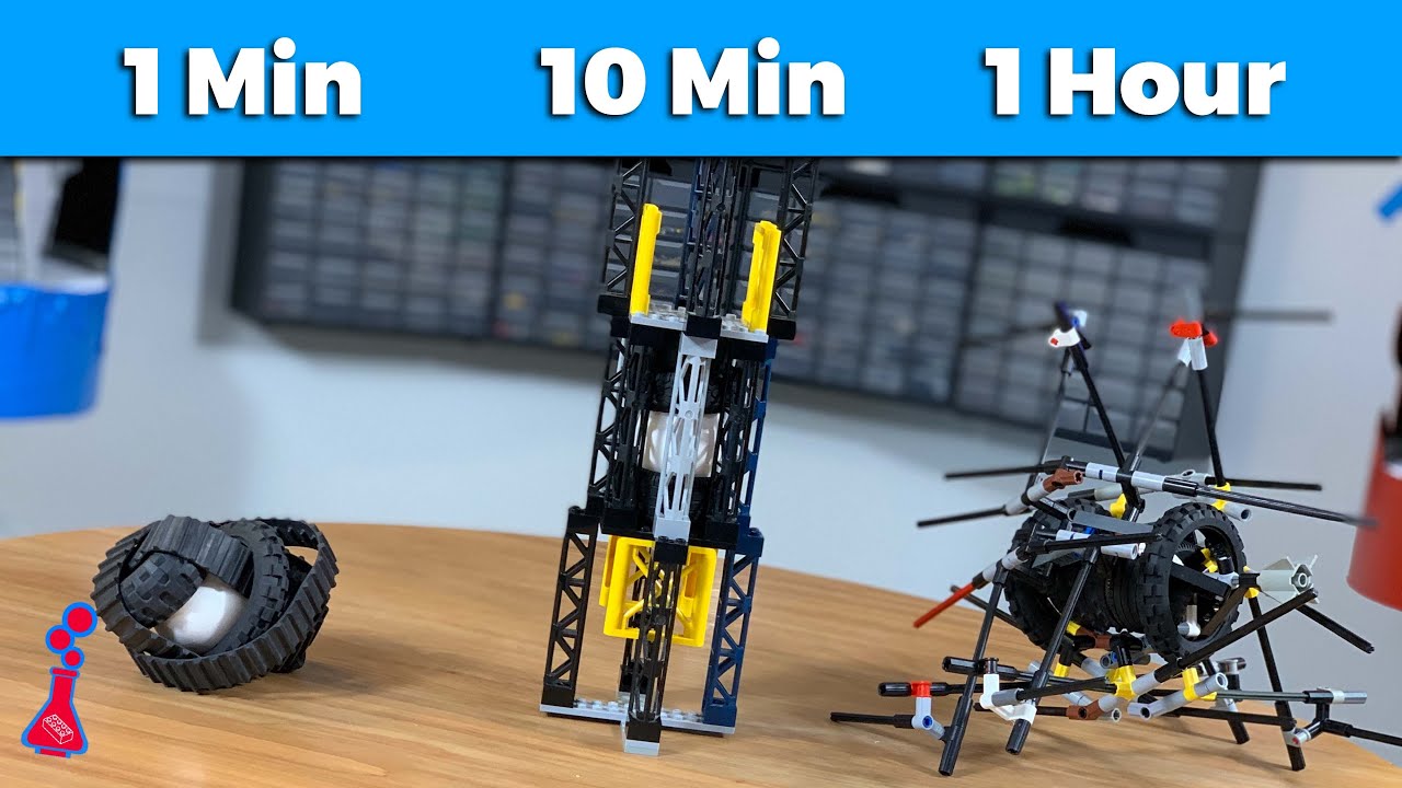 LEGO Egg Drop Contraptions | How Fast can You Build? - YouTube