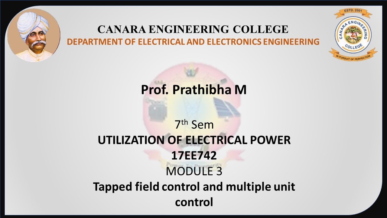 VTU UEP 17EE742 M3 L9 Tapped field control, Multiple unit control - YouTube