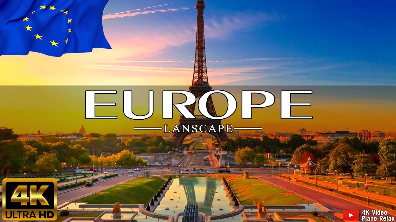FLYING OVER EUROPE (4K UHD) - Relaxing Music Along With Beautiful ...