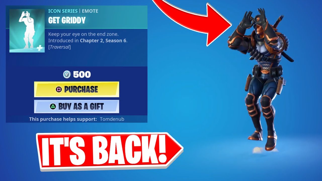 GET GRIDDY EMOTE RETURN RELEASE DATE IN FORTNITE ITEM SHOP! - YouTube