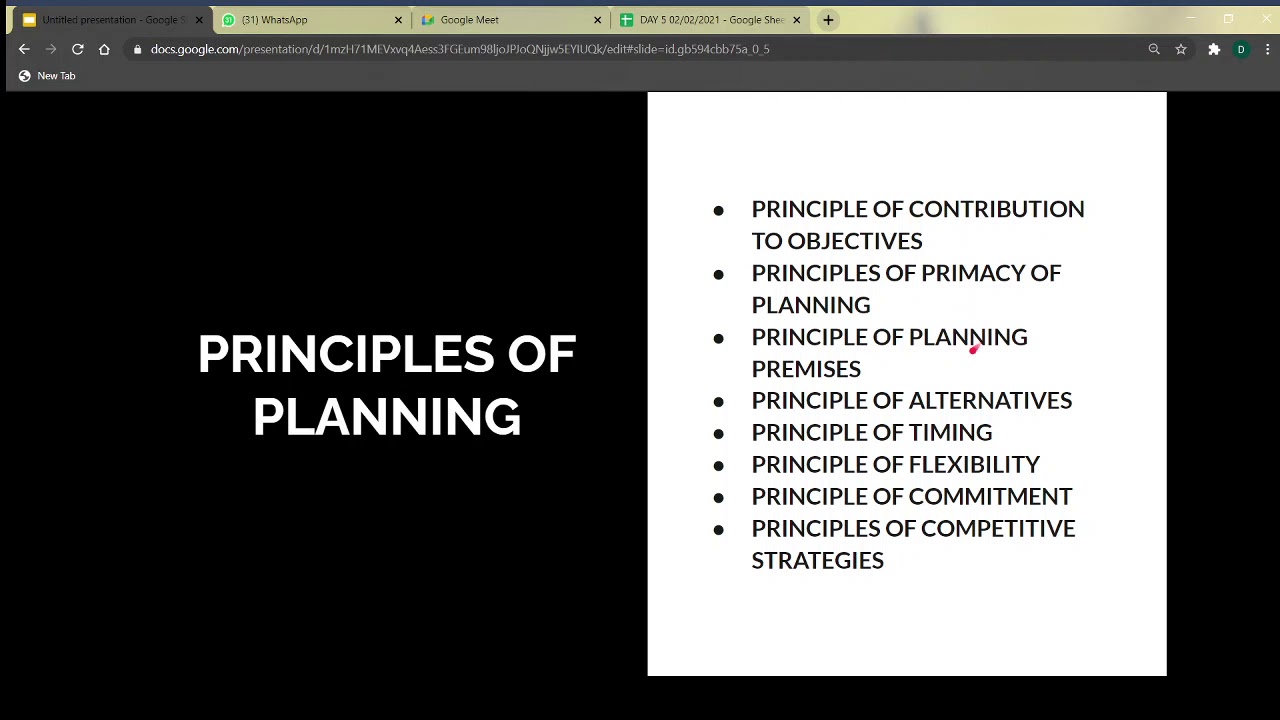 PRINCIPLES OF PLANNING - YouTube