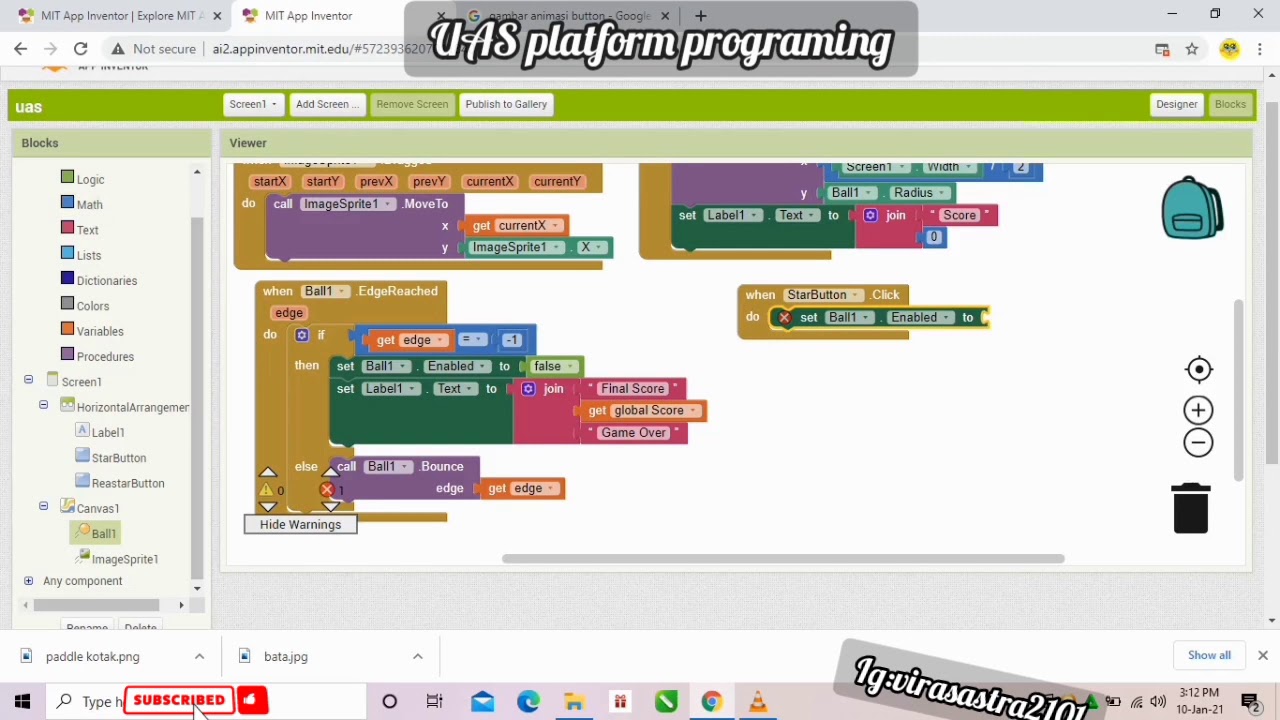 UAS platform programing Membuat game sederhana menggunakan MIT App Inventor - YouTube