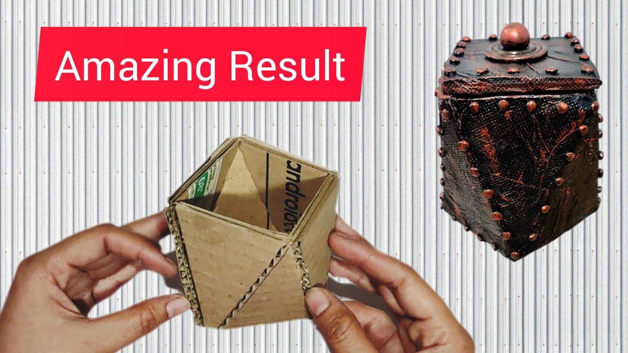 DIY amazing box with cardboard and clay | Cardboard craft ideas | Home ...