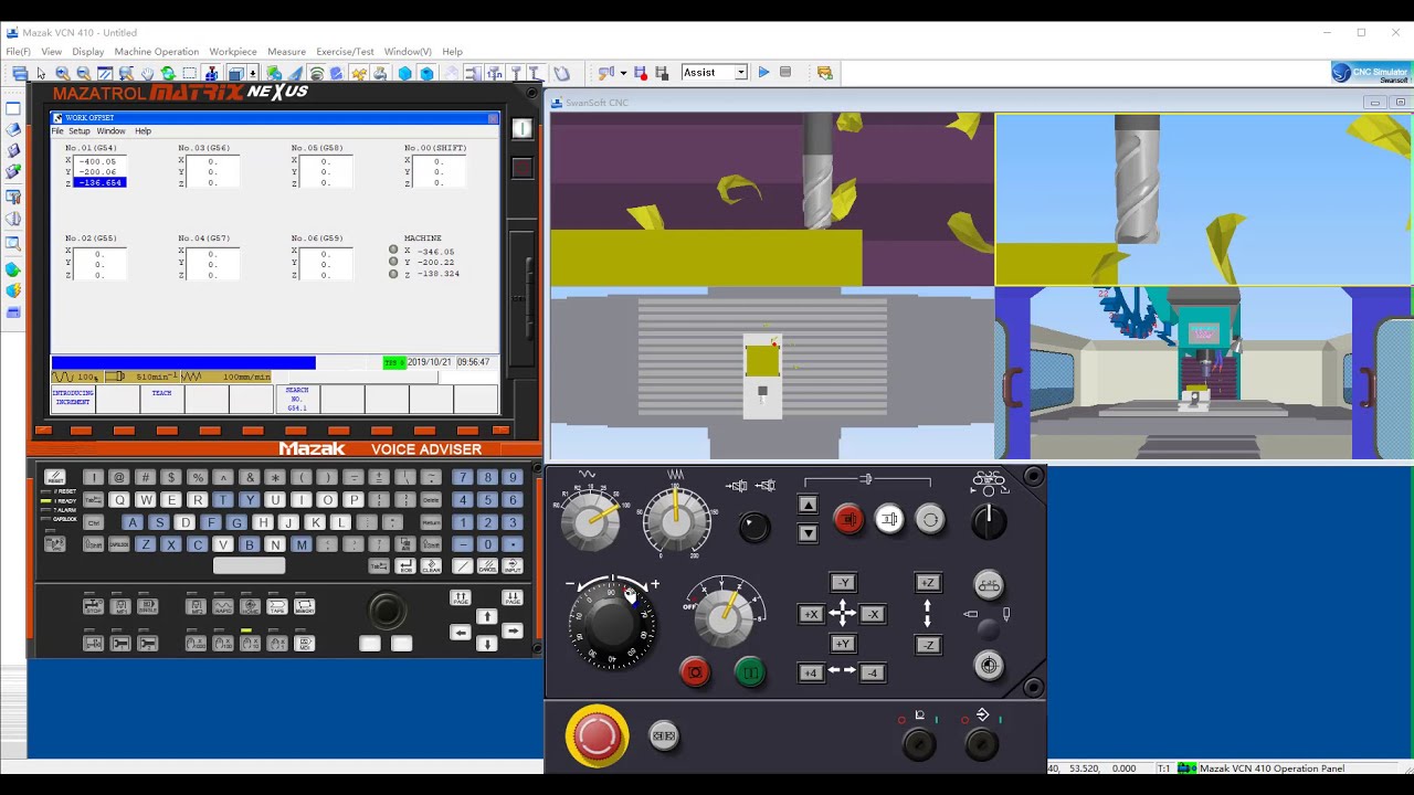 Mazak vertical Center 410 Tool Offset Setting - YouTube