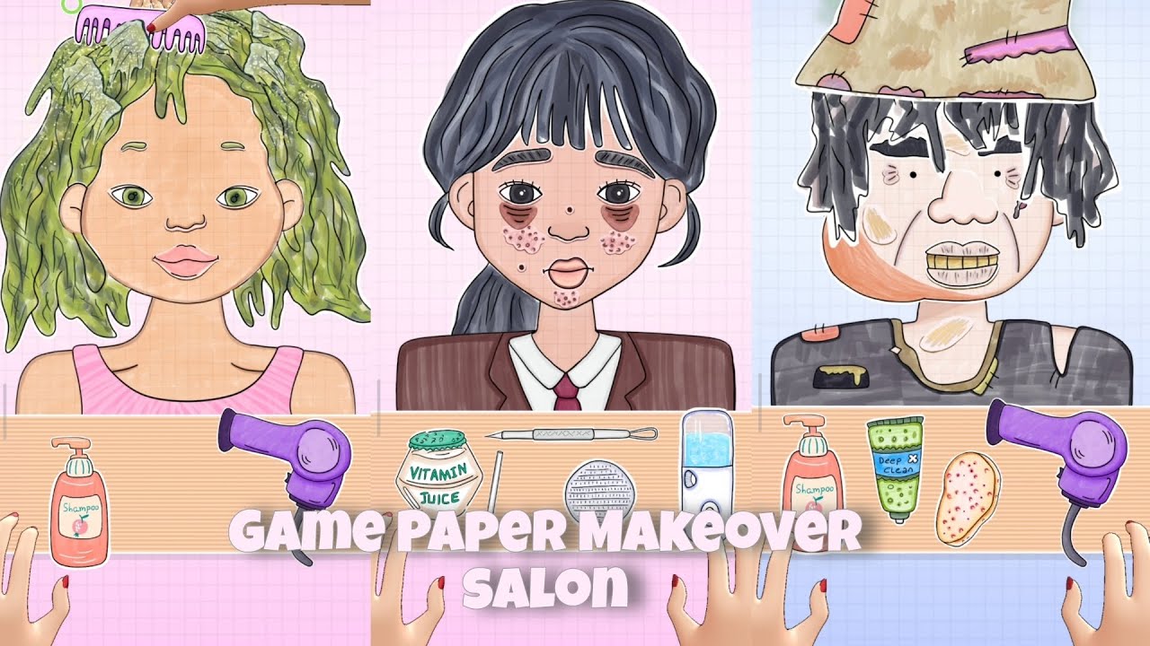 Game Paper Makeover Salon Asmr - YouTube