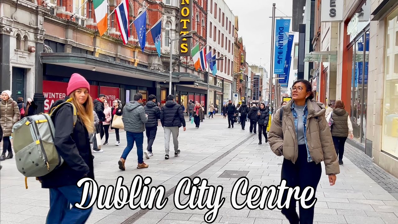 Dublin City Centre walking tour 2024| Dublin Ireland Winter Walk | 4k ...