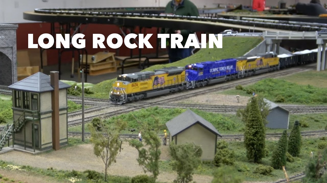 HO-Scale UP Rock Train with Olympic Torch Relay SD70M in Consist - YouTube