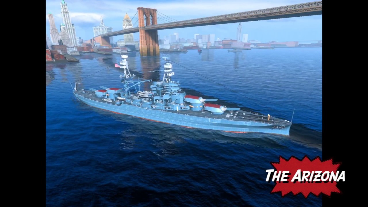Arizona USN Battleship Review for World of Warships Blitz - YouTube
