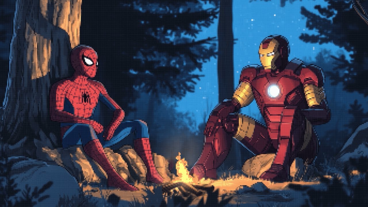 🌙 Iron Man & Spider-Man Relax by the Campfire | Lofi Chill Vibes for ...