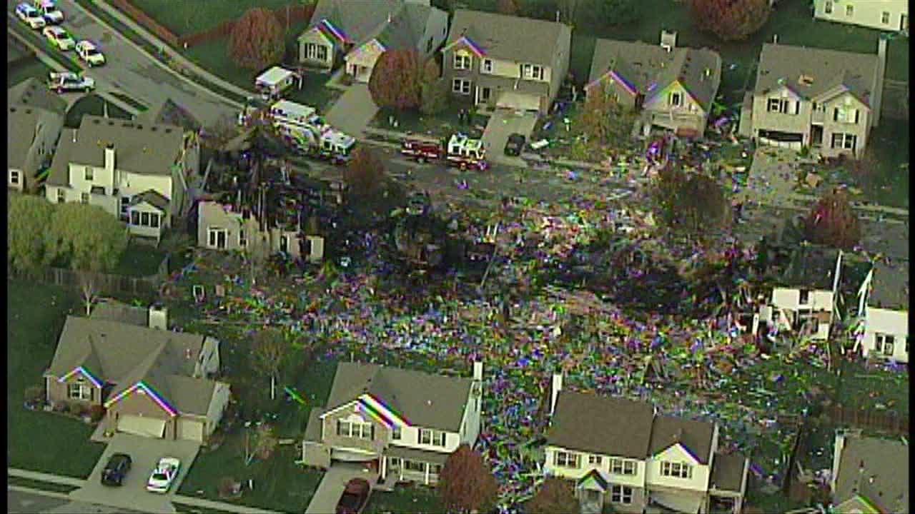Aerial view of damage from Indianapolis explosion - YouTube