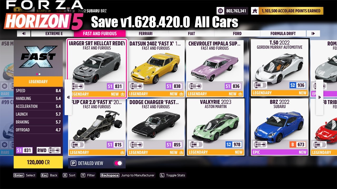 Forza Horizon 5 Save v1.628.420.0 All Cars - YouTube