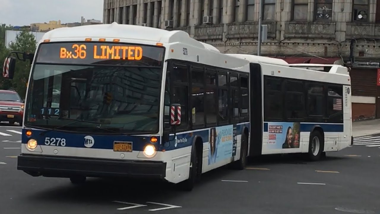 MTA NYC Bus NovaBus LFSA #5278 Bx36 LIMITED - YouTube