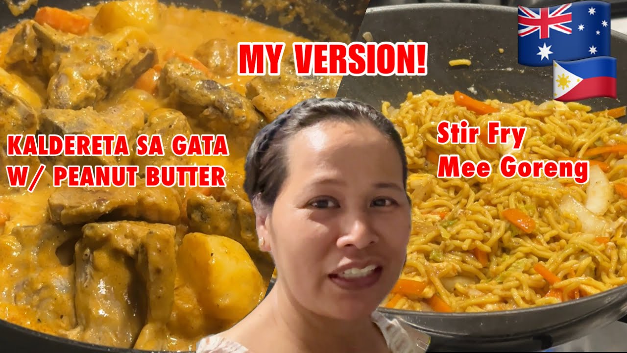 NAGLUTO NG PORK BONES KALDERETA SA GATA WITH PEANUT BUTTER+STIR FRY MEE ...