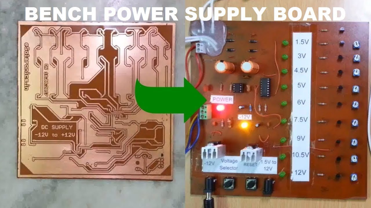 How to make Bench Power Supply Board || -12V to +12V Output || - YouTube