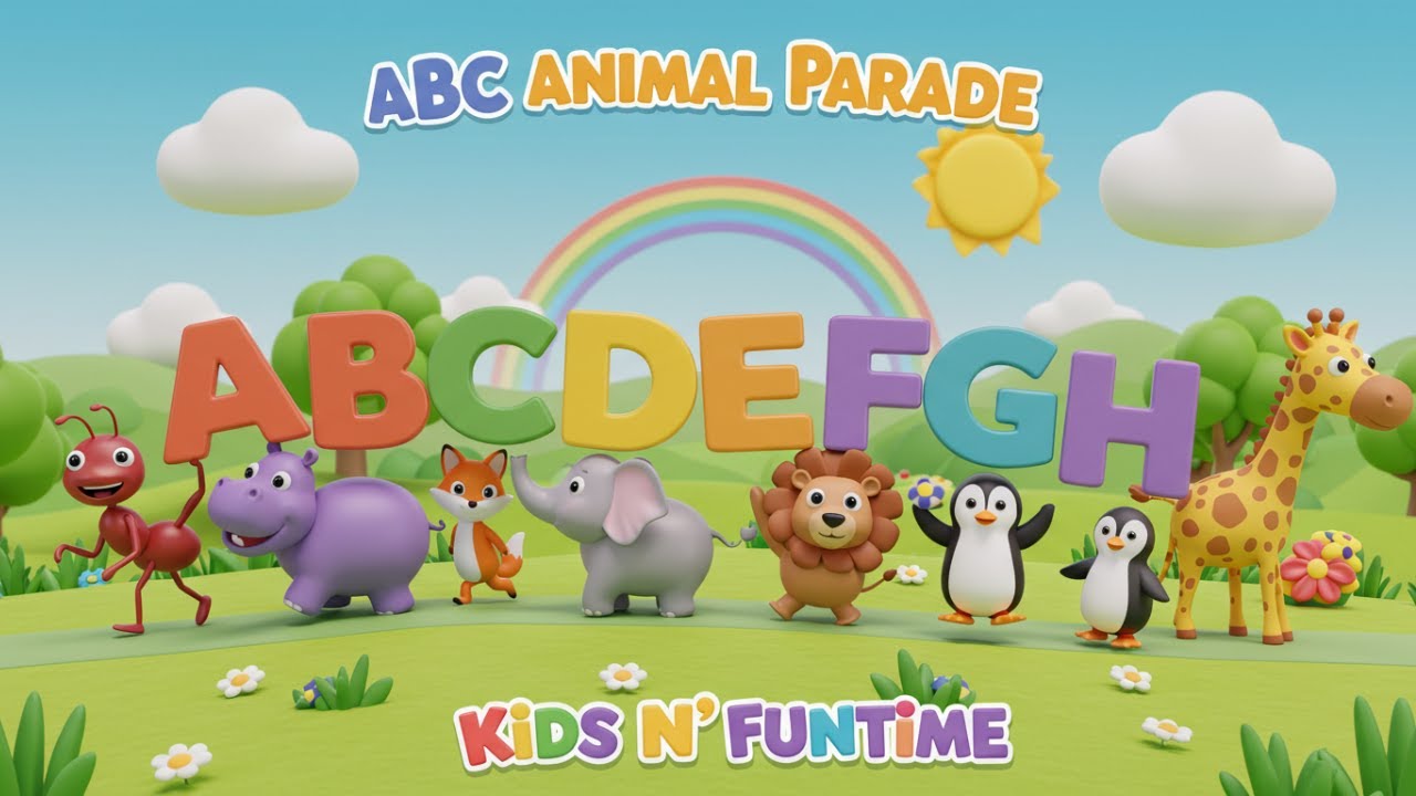 ABC Animal Parade 🐾 | Alphabet Song for Toddlers | Kids N’ FunTime # ...