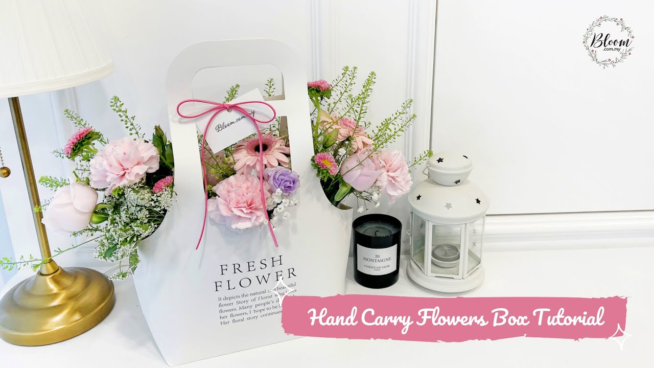 How to make Hand Carry Flower Box with flowers|Flower Box Arrangement ...