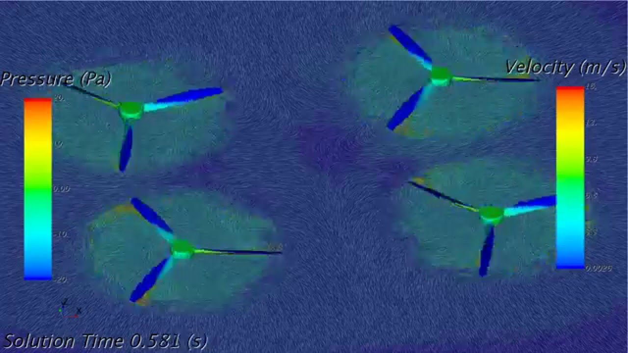 CFD simulation of small Quadcopter drone-- lift prediction@2000rpm ...