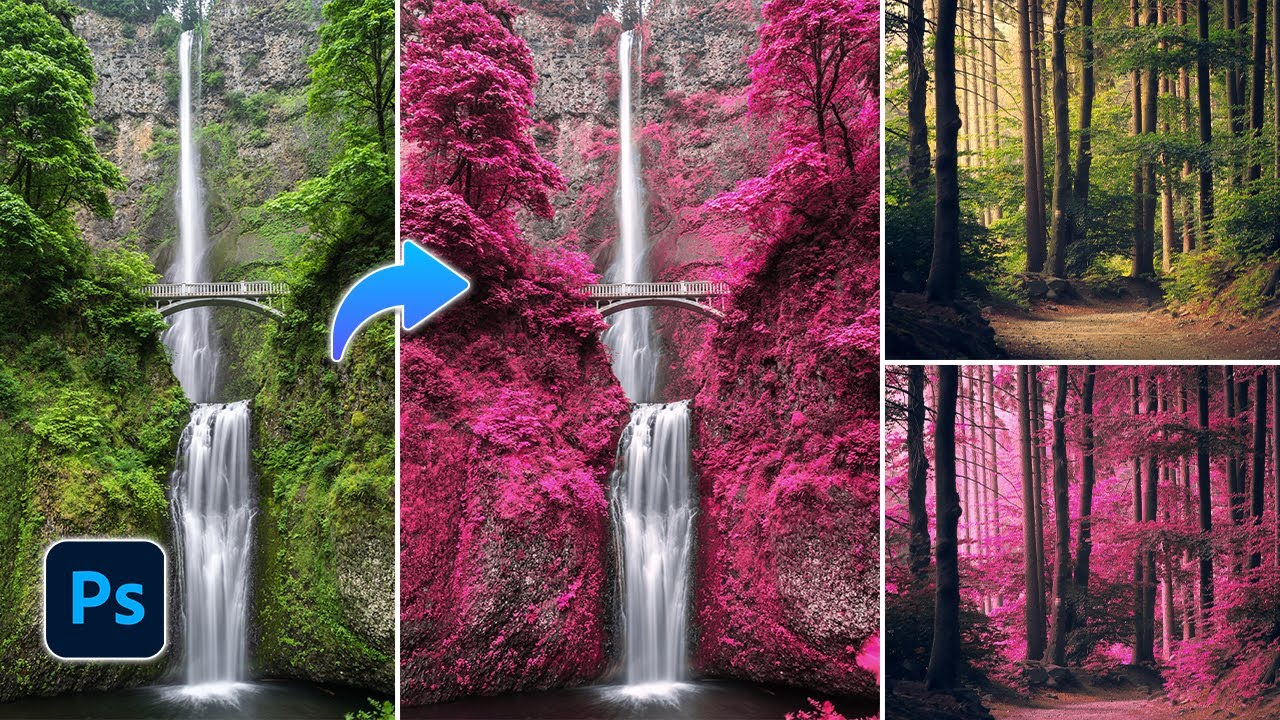 1-minute photoshop tutorial | Infrared photo effect in photoshop - YouTube