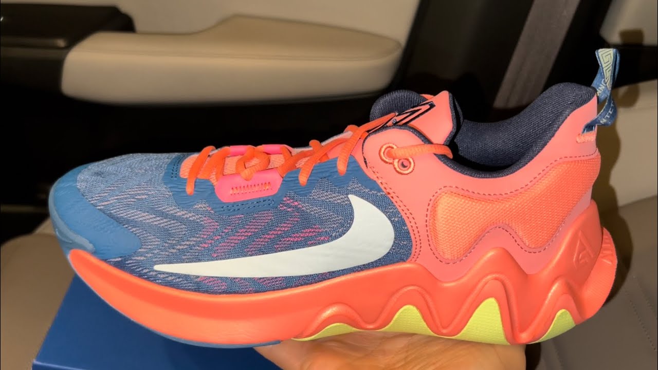 Nike Giannis Immortality 2 Pink Blue Basketball Shoes - YouTube